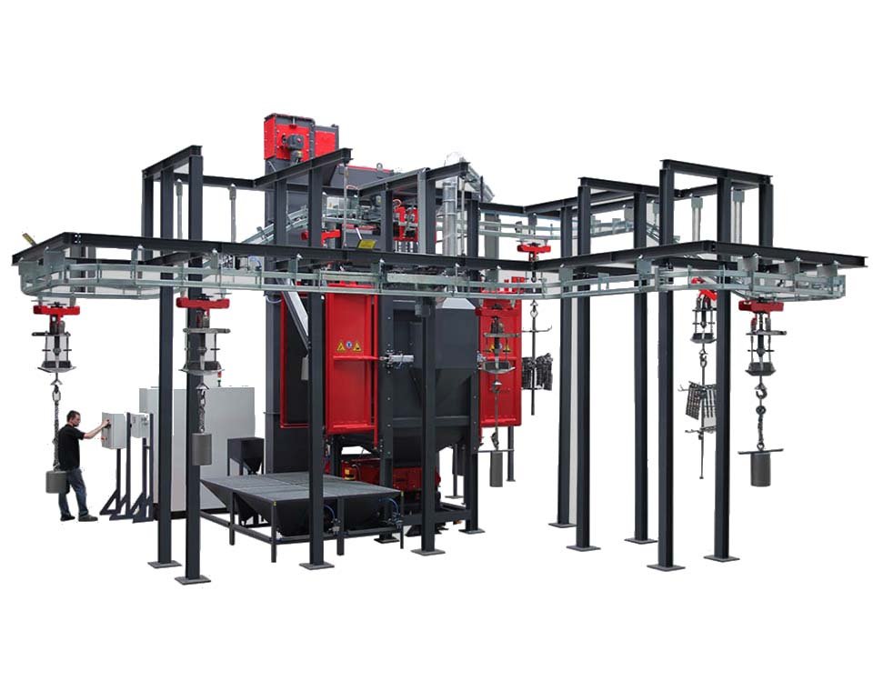 hanging chain type shot blasting machine