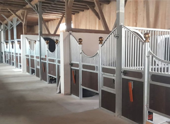 wooden horse stalls